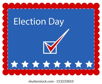 Simple Stamp Style Election Day Vector Stock Vector (Royalty Free ...