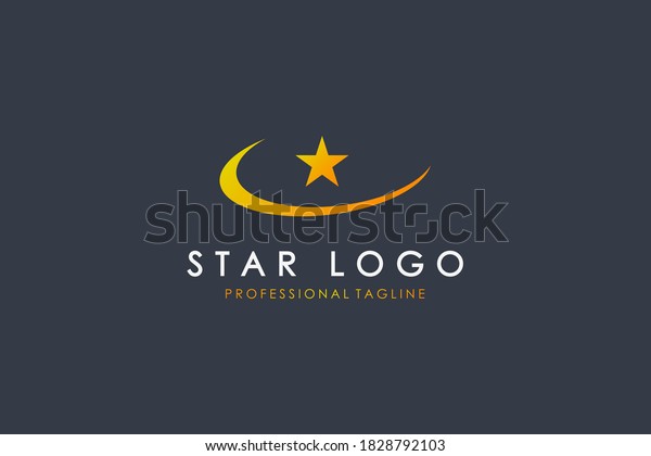 Simple Star Logo Gold Geometric Star Stock Vector (Royalty Free ...