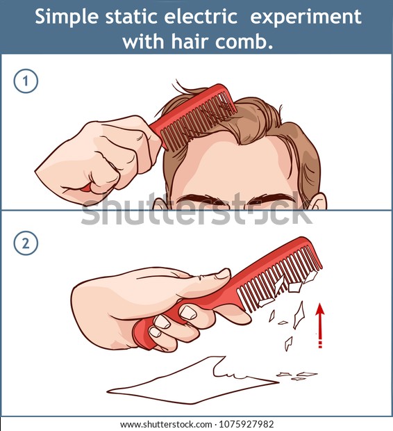 Simple Static Electric Experiment Hair Comb Stock Vector (Royalty Free ...