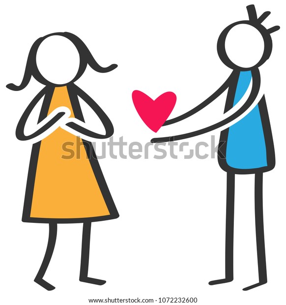Simple Stick Figure Man Giving Love Stock Vector (Royalty Free ...