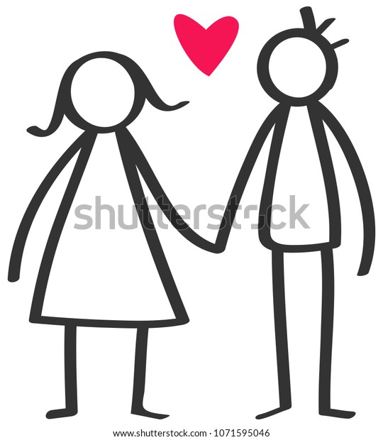 Simple Stick Figures Happy Couple Man Stock Vector (Royalty Free ...