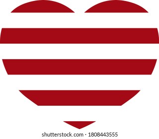 Simple Striped Heart Vector Design Red Stock Vector (Royalty Free ...