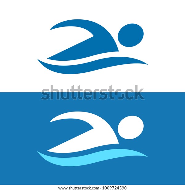 Simple Stylized Swimmer Logo Abstract Athlete Stock Vector (Royalty ...
