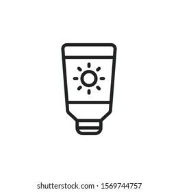 Simple Sunscreen Line Icon Stroke Pictogram Stock Vector (Royalty Free ...
