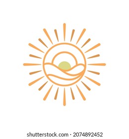 Simple Sunset Design Vector Illustration Stock Vector (Royalty Free ...