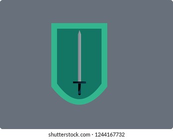 Simple Sword Drawing Emblem Icon Other Stock Vector (Royalty Free ...
