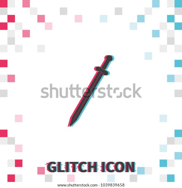 Simple Sword Glitch Effect Vector Icon Stock Vector (Royalty Free ...