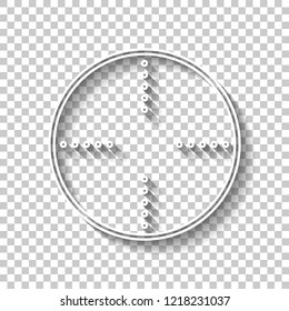 Vektor Stok Simple Target Icon White Outline Sign (Tanpa Royalti ...