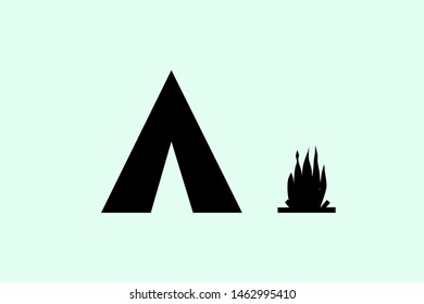 Simple Tent Symbol On Light Background Stock Vector (Royalty Free ...