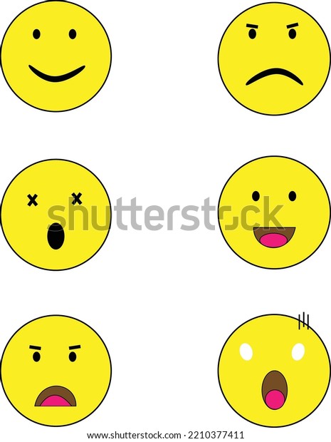 Simple Terms Emojis Depictions Human Emotions Stock Vector (Royalty ...