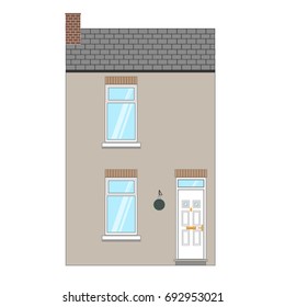 Simple Terrace House Vector Isolated On Stock Vector (Royalty Free ...