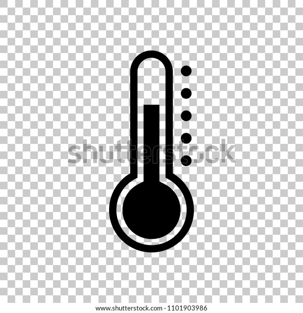 Simple Thermometer Icon On Transparent Background Stock Vector (Royalty ...