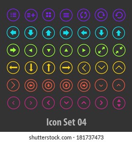 Vektor Stok Simple Thin Icon Set Color Web (Tanpa Royalti) 181737473 ...