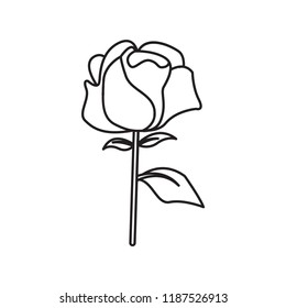 Simple Thin Line Rose Icon Stock Vector (Royalty Free) 1187526913 ...