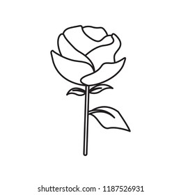 Simple Thin Line Rose Icon Stock Vector (Royalty Free) 1187526931 ...