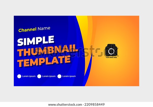 Simple Thumbnail Design Template Youtube Content Stock Vector (Royalty ...