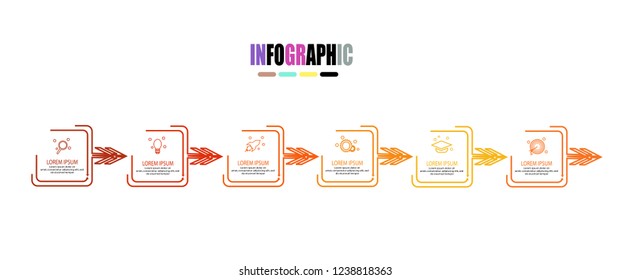 Simple Timeline Infographic Square Arrow Design Stock Vector (Royalty ...