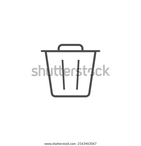 Simple Trash Bin Icon Set Stock Vector (Royalty Free) 2163463067 ...