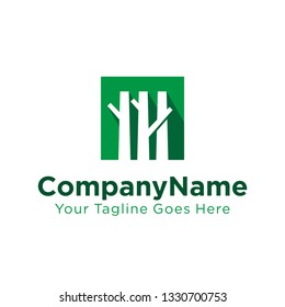 Simple Tree Logo Design Square Tree Stock Vector (Royalty Free ...