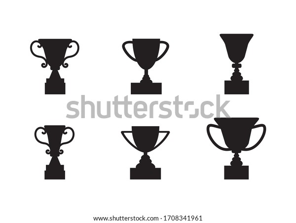 Simple Trophies Silhouette Vector Illustration Collection Stock Vector ...