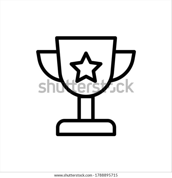 Simple Trophy Star Icon Outline Vector Stock Vector (Royalty Free ...