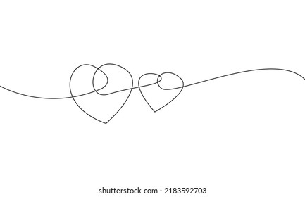 Simple Two Hearts Line Art Design Stock Vector (Royalty Free ...