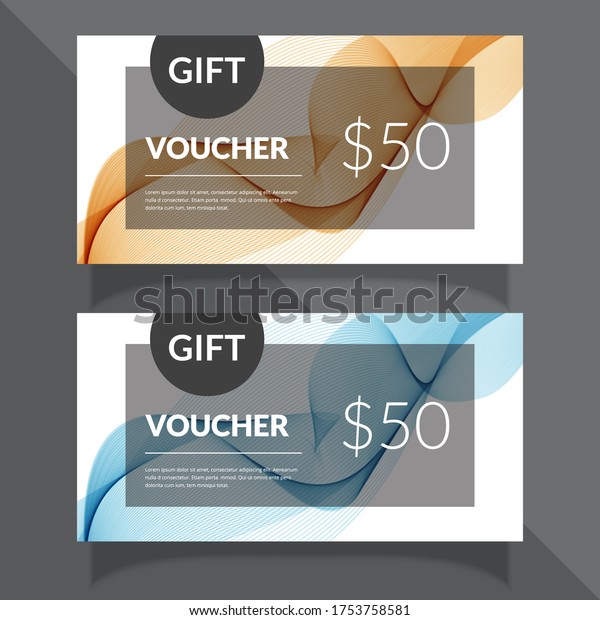 Simple Unique Gift Voucher Card Template Stock Vector (Royalty Free ...