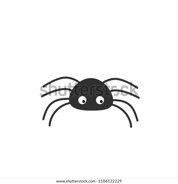 Simple Vector Black Spider Stock Vector (Royalty Free) 1186122229