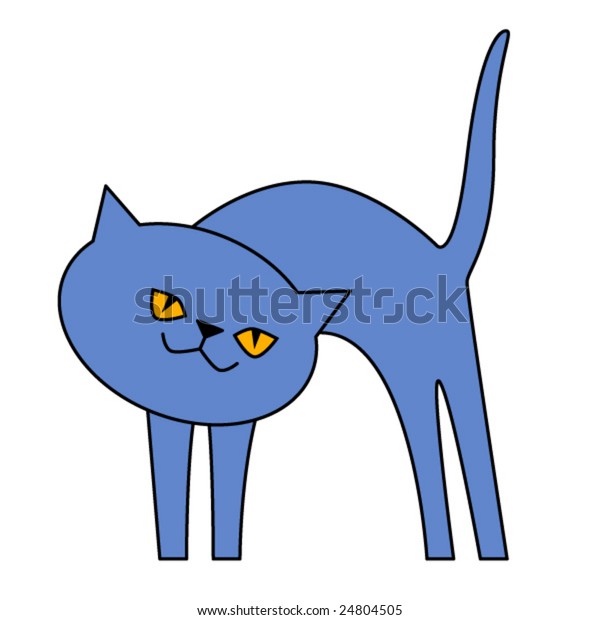 Simple Vector Blue British Cat Stock Vector (Royalty Free) 24804505