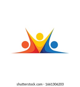 Teamwork Five Friends Image Vector Pattren Stock Vector (Royalty Free ...