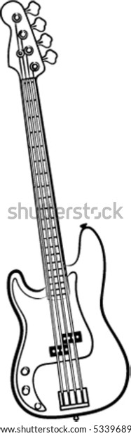 Simple Vector Electric Bass Guitar Line: เวกเตอร์สต็อก (ปลอดค่า ...