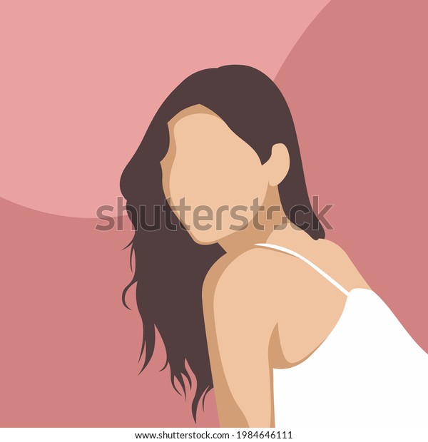 Simple Vector Female Illustration Simple Colors Stock Vector (Royalty ...