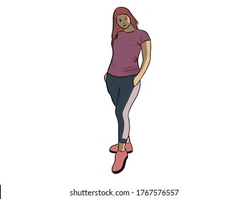 Simple Vector Girl Pose Stock Vector (Royalty Free) 1767576557 ...