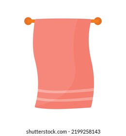 Simple Vector Illustration Hanging Pink Towel Stock Vector (Royalty ...