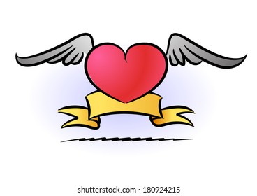 Simple Vector Picture Tattoo Heart Stock Vector (Royalty Free ...