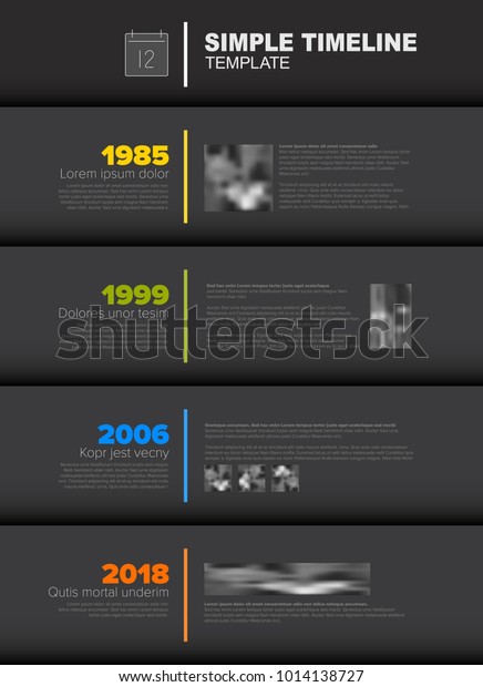 Simple Vertical Timeline Template Big Years Stock Vector (Royalty Free ...