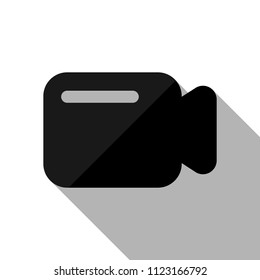 Simple Video Camera Icon Black Object Stock Vector (Royalty Free ...