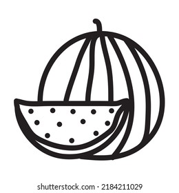 Simple Watermelon Line Art Design Stock Vector (Royalty Free ...