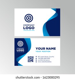 Simple Wave Business Card Template Design Stock Vector (Royalty Free ...