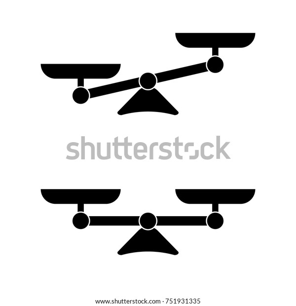 Simple Weighing Balance Scale Black White Stock Vector (Royalty Free ...