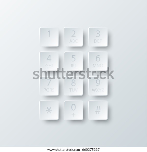 Simple White 3d Number Dial Square Stock Vector (Royalty Free ...