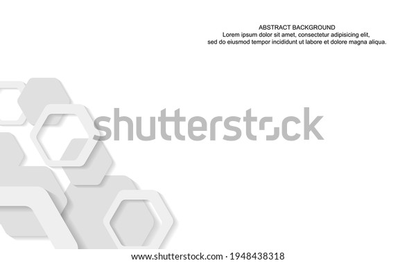 Simple White Hexagon Background Paper Style Stock Vector (Royalty Free) 1948438318
