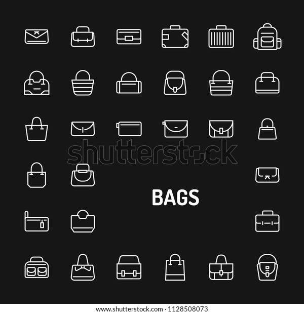 Simple White Line Icons Isolated Over Stock Vector (Royalty Free ...