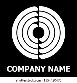 Simple White Logo On Black Background Stock Vector (Royalty Free ...