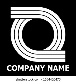 Simple White Logo On Black Background Stock Vector (Royalty Free ...