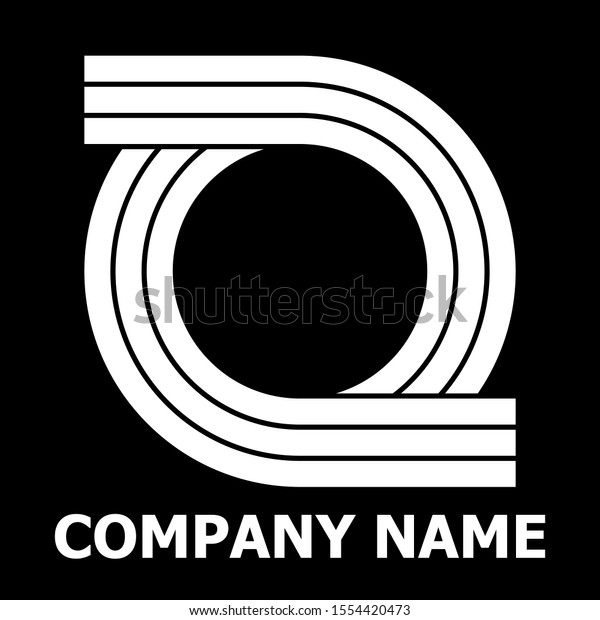 Simple White Logo On Black Background Stock Vector (Royalty Free ...