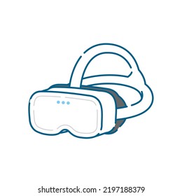 Simple Whitebased Line Drawing Illustration Vr Stock Vector (Royalty ...