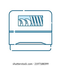 Simple Whitebased Line Drawing Illustration Dishwasher Stock Vector ...