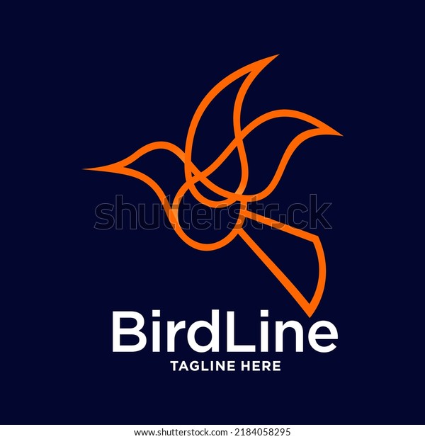 Simple Wild Bird Line Logo Design Stock Vector (Royalty Free ...