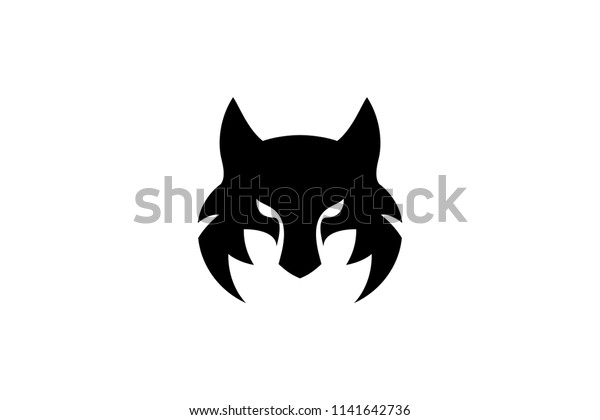 Simple Wolf Head Minimalism Style Stock Vector (Royalty Free) 1141642736